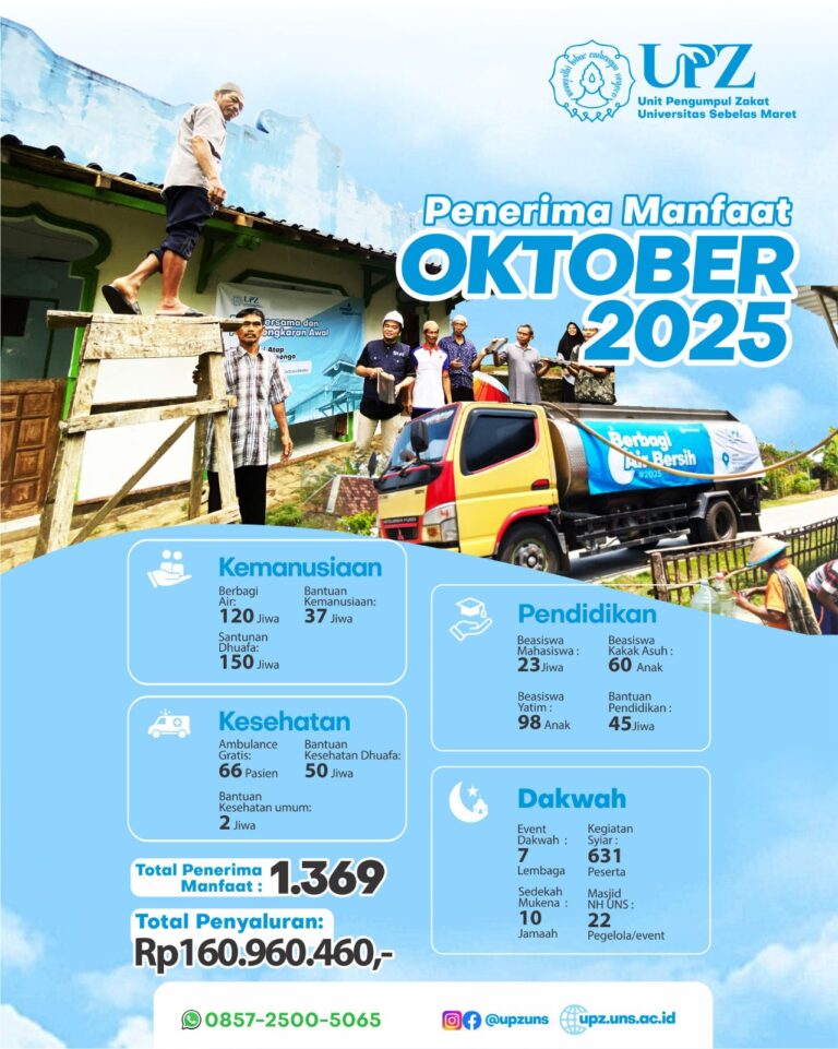 Langkah Kebaikan Oktober 2025 : Dari Donatur untuk Kebaikan Bersama – UPZ UNS